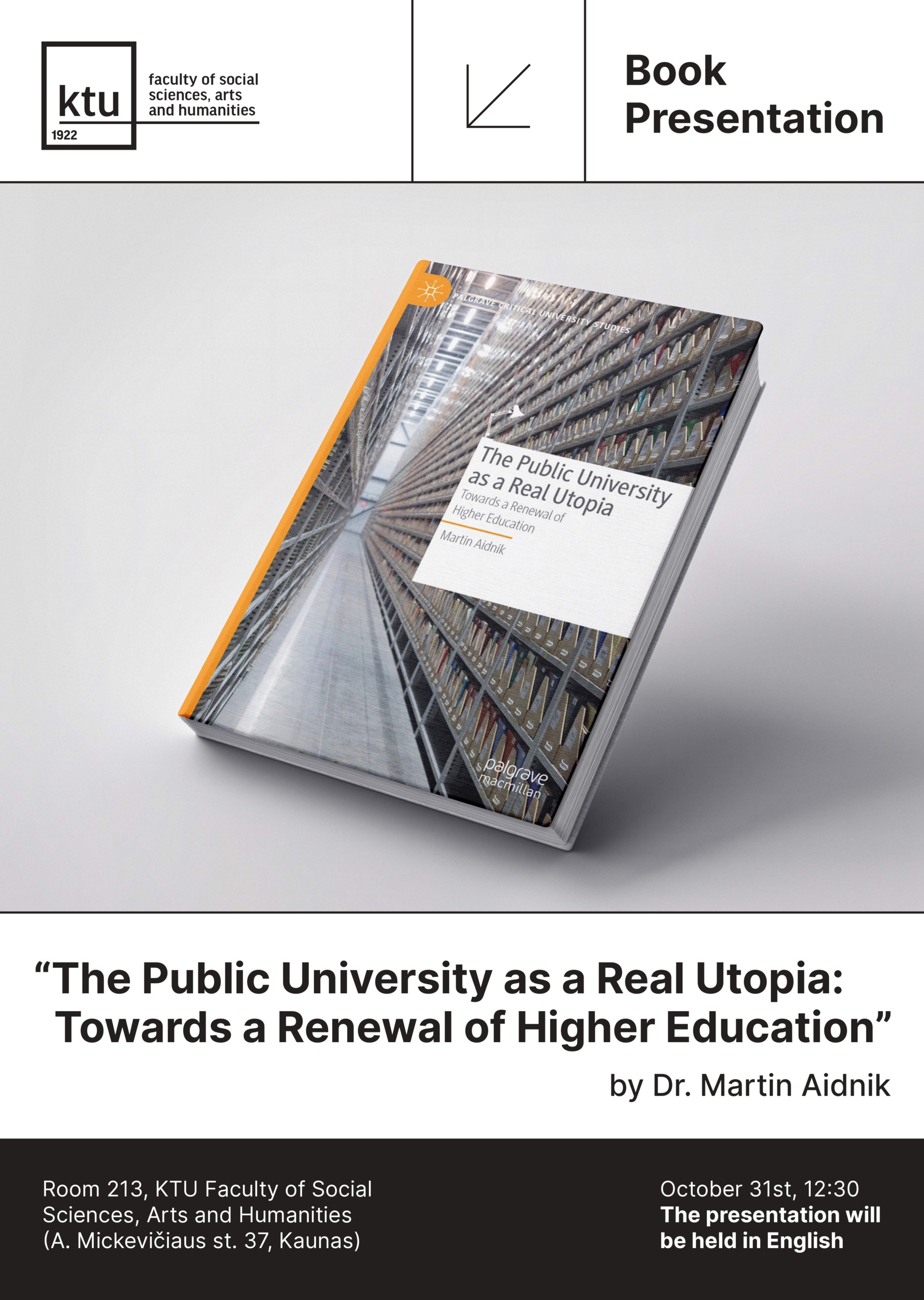 Presentation of Martin Aidnik's book "The Public University as a Real Utopia: Towards a Renewal ...